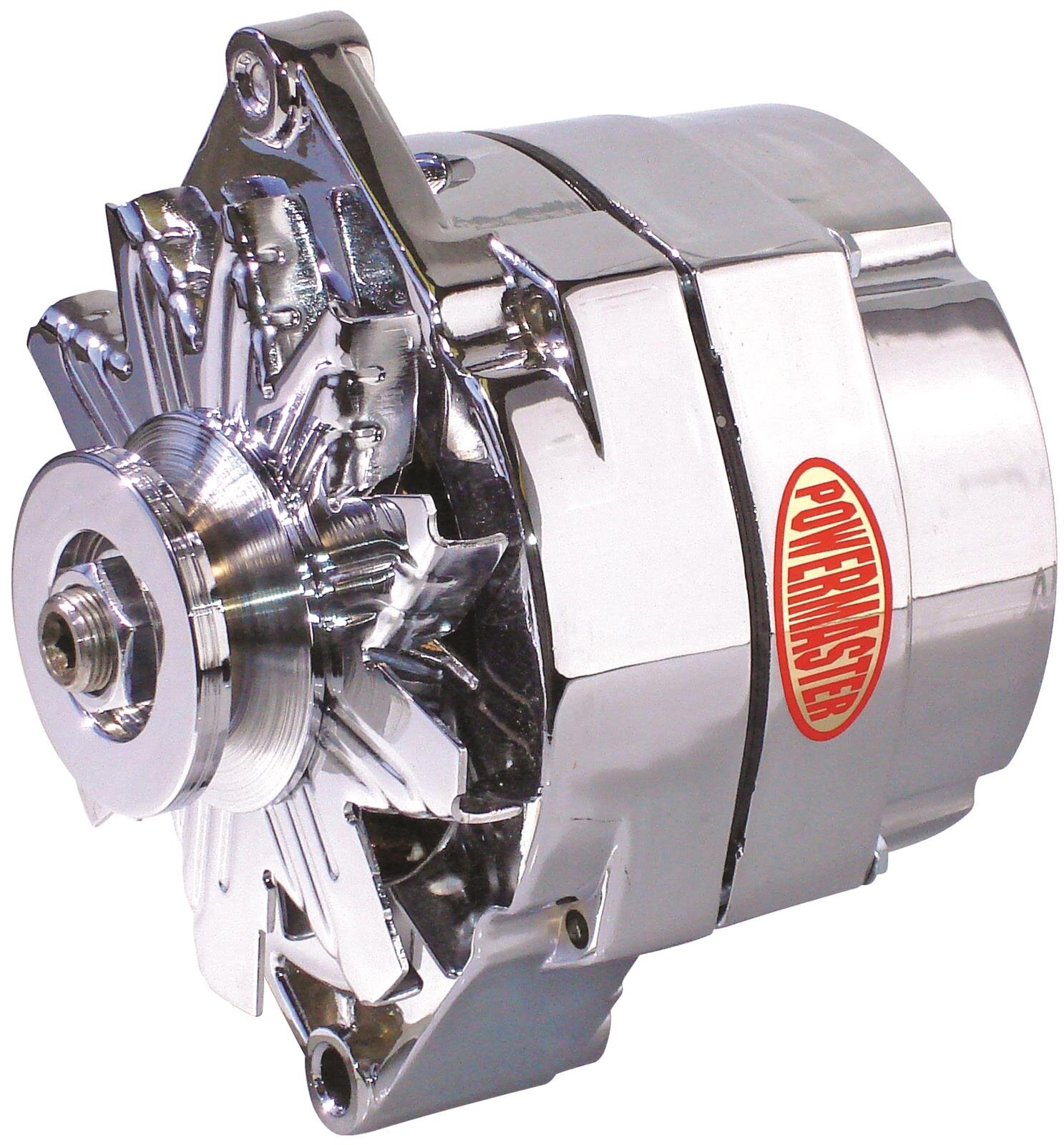 Powermaster Kromad Generator. Inbyggt Relä. 150AMP. GM. 1962-87.